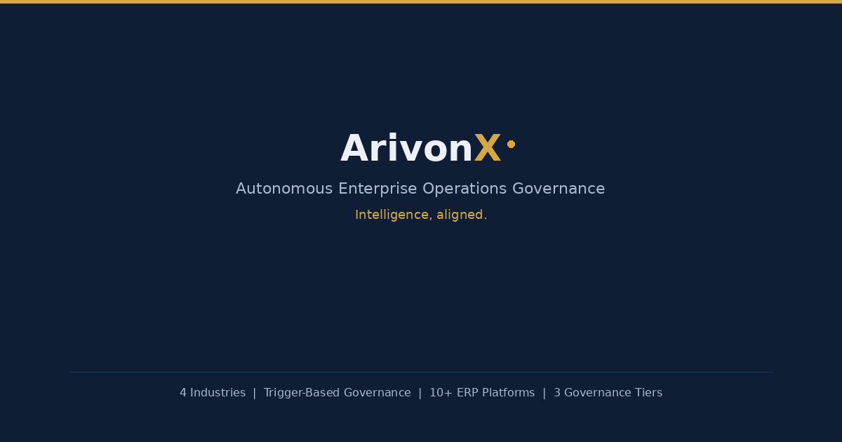 ArivonX — Autonomous Enterprise Operations Governance